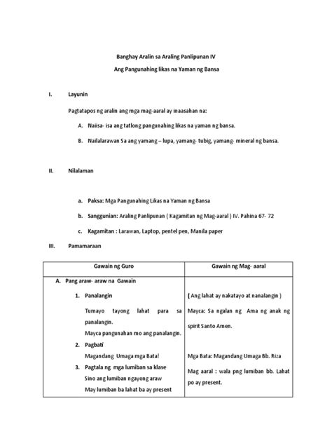 Detailed Lesson Plan In Ap Pdf