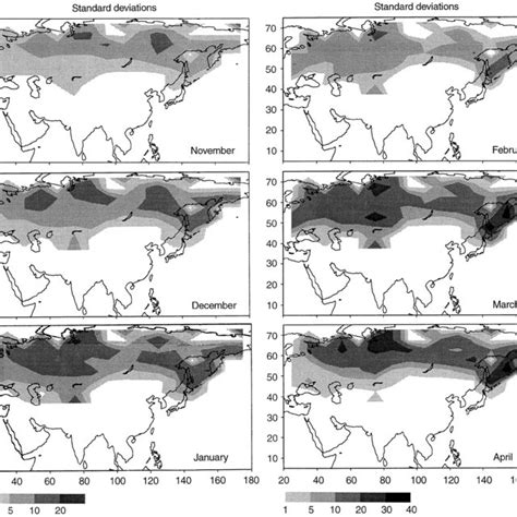 Monthly Spatial Distribution Of Snow Depth In Cms Download Scientific Diagram
