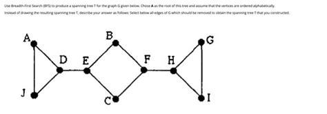 solved use breadth first search bfs to produce a spanning