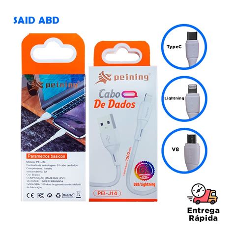 Cabo Carregador Usb Lightning V8 E Typec Peining Shopee Brasil