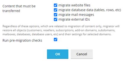 Advanced Migration Mode Plesk Obsidian Documentation