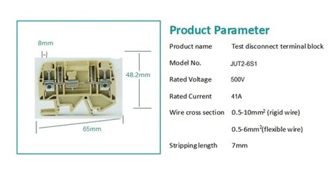 Utl Test Terminal Block Din Rail Feed Through Wiring Connector Screw
