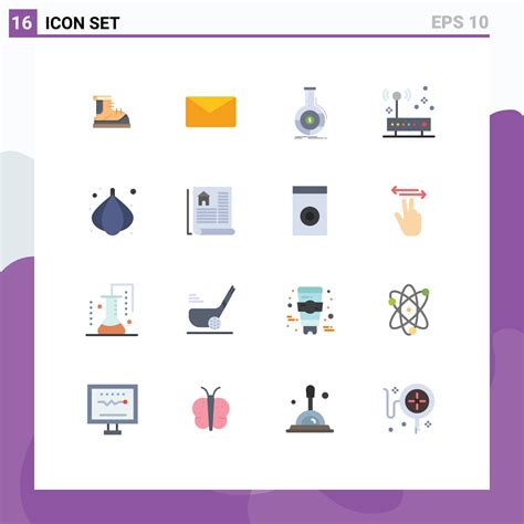 16 User Interface Flat Color Pack Of Modern Signs And Symbols Of