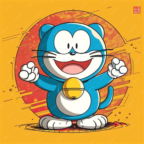 doraemon illustration icon cartoon graphics premium ai generated image