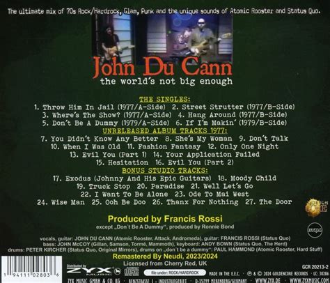 John Du Cann The Worlds Not Big Enough Cd Jpcde