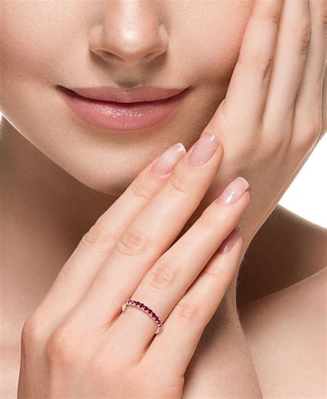 Effy Collection Effy® Ruby Stack Band 12 Ct Tw In 14k Rose Gold Plated Sterling Silver