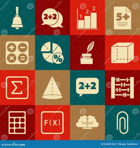 Set Paper Clip Abacus Geometric Figure Cube Graph Schedule Chart Diagram Calculator