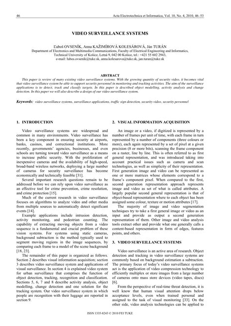 PDF VIDEO SURVEILLANCE SYSTEMS