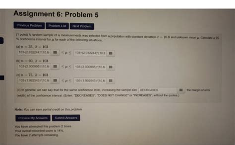 Solved Assignment 6 Problem 5 Previous Problem Problem List