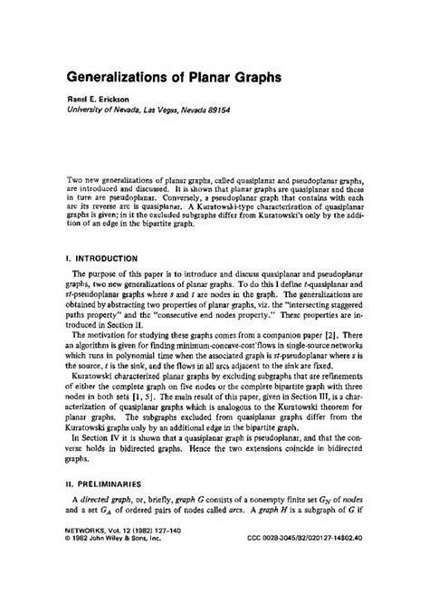 Pdf Generalizations Of Planar Graphs Dokumentips
