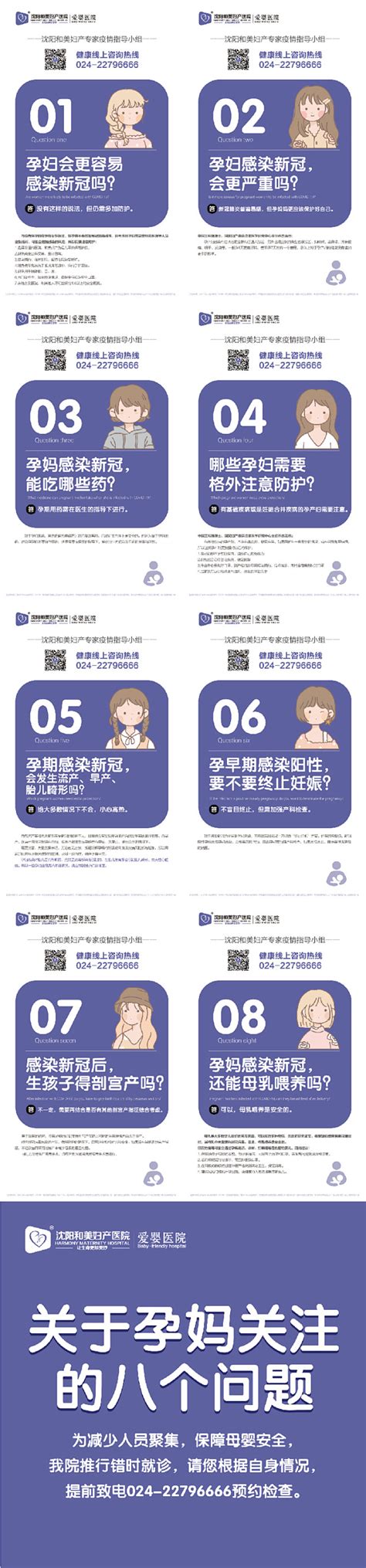 孕妈关注的新冠问题八宫格