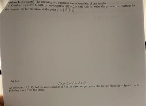 Solved Roblem 1 18 Points The Following Two Questions Are