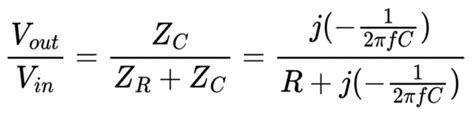 RC Low Pass Filter Response Interactive Calculator