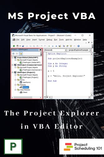 Microsoft Project Vba Project Explorer Mad Schedules With Minerva