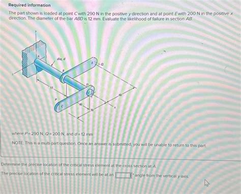 Solved Required Information The Part Shown Is Loaded At Chegg