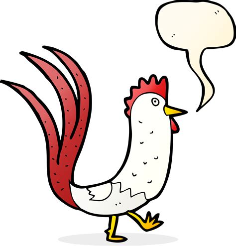 Cartoon Cockerel With Speech Bubble 39913901 Png