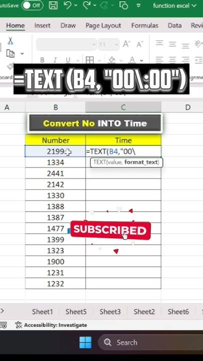 Excel Formula Hacks Convert Number Into Time Exceltipsshortsskillexcel Youtube
