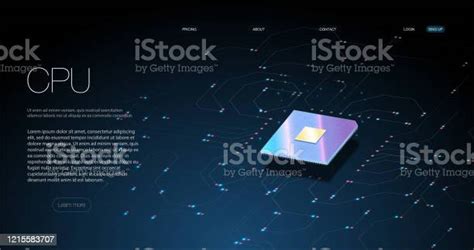 Quantum Computer Large Data Processing Database Conceptcpu Isometric