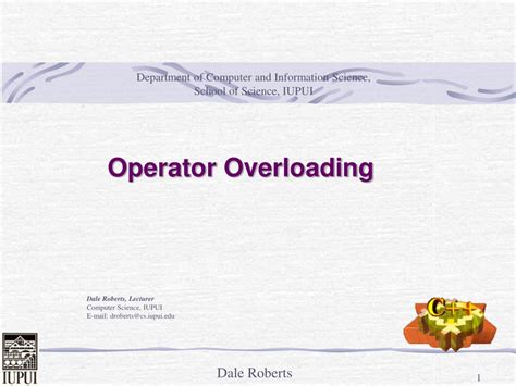 Ppt Operator Overloading Powerpoint Presentation Free Download Id