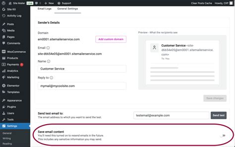 Enable Disable Email Logging Elementor