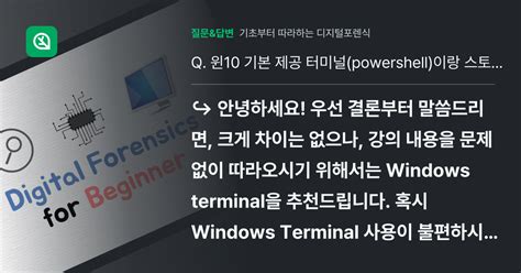 윈10 기본 제공 터미널 powershell 이랑 스토어에서 다운받은 terminal이랑 차이가 있는 건가요 인프런