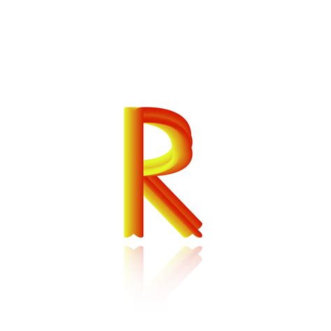 D Illustration Blender Text Alphabet R On A Transparent Background