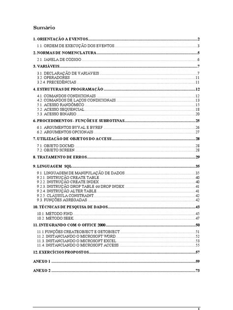 Access 2000 Programação Em Vba Pdf Estrutura De Dados De Matriz Microsoft Access