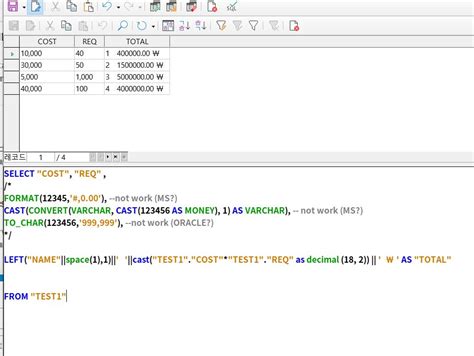 how to use thousands separator for a base query calculated field