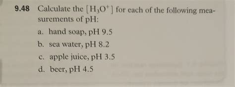 Solved Calculate The H O For Each Of The Following Chegg Com