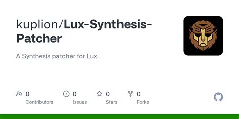 Github Kuplionlux Synthesis Patcher A Synthesis Patcher For Lux