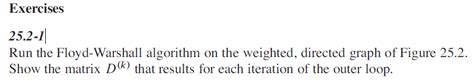 Solved Exercises 252 11 Run The Floyd Warshall Algorithm On