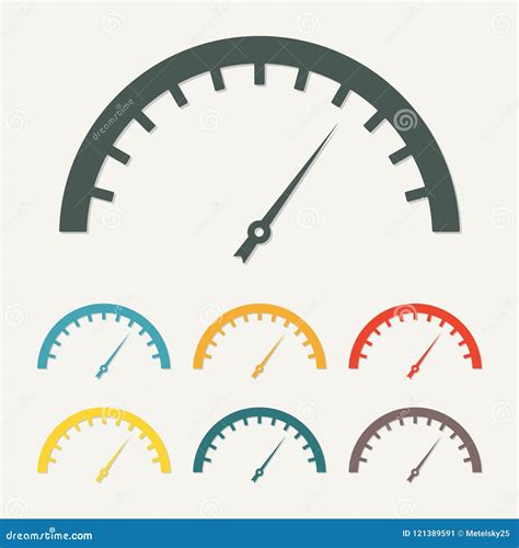 Speedometer Icon Or Sign With Arrow Infographic Gauge Element Colorful Vector Illustration