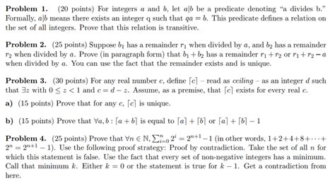 solved problem 1 20 points for integers means there