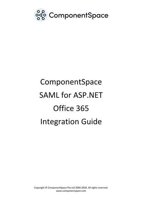 Pdf Componentspace Saml For Aspnet Office 365 Integration Guide