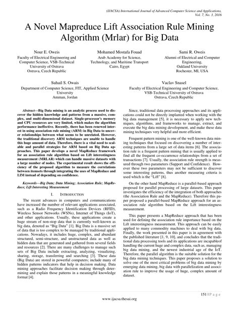 Download Pdf A Novel Mapreduce Lift Association Rule Mining Algorithm