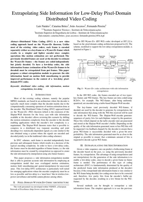 pdf extrapolating side information for low delay pixel domain