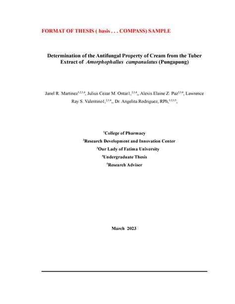 Research Format Title Chapter 12 Appendices Experimentalsept 13023