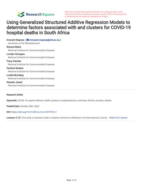 Pdf Using Generalized Structured Additive Regression Models To