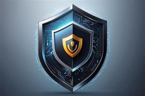 Premium Photo Shield Icon Cyber Security Digital Data Network Protection Future Technology