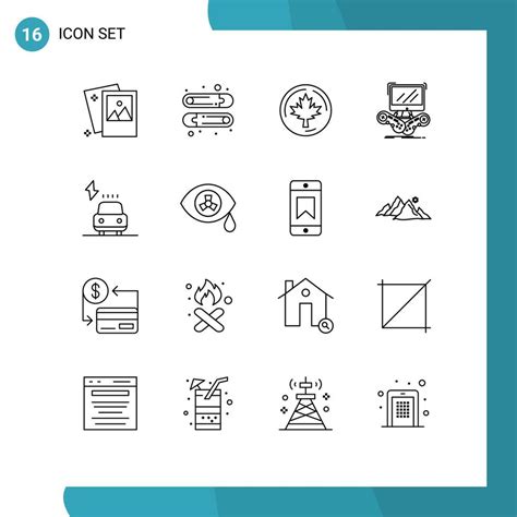 user interface pack of 16 basic outlines of car multiplayer autumn