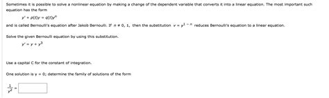 Solved Sometimes It Is Possible To Solve A Nonlinear Chegg Com
