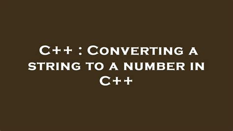 c converting a string to a number in c youtube