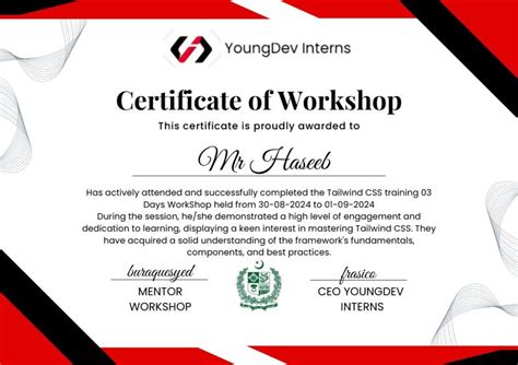 Muhammad Haseeb On Linkedin Webdevelopment Tailwindcss Workshop Certificate Growthmindset