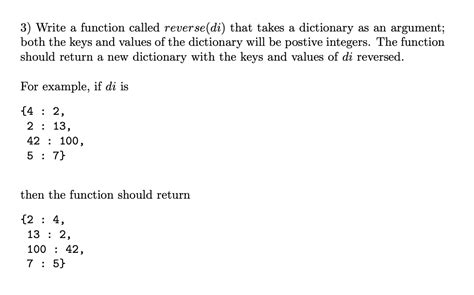 Solved 3 Write A Function Called Reversedi That Takes A