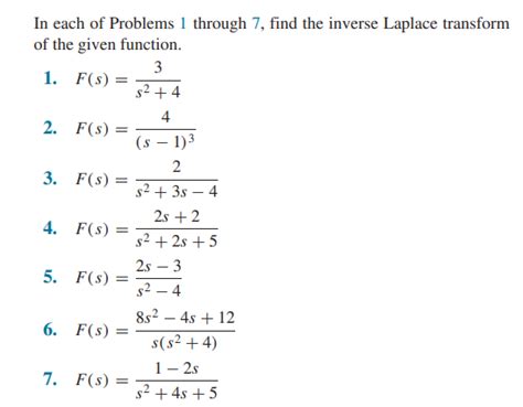 solved in each of problems 1 through 7 find the inverse