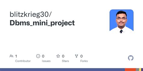 GitHub Blitzkrieg Dbms Mini Project