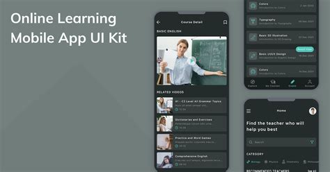 Online Learning Mobile App Ui Kit By Uicube On Envato Elements
