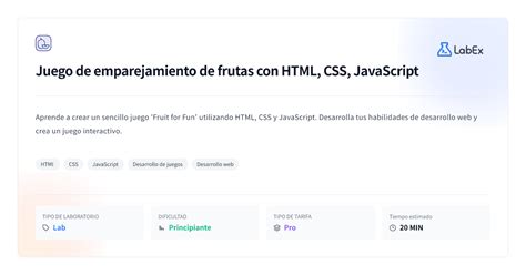 Fruit For Fun Desarrollo De Juegos Con Html Css Javascript Labex