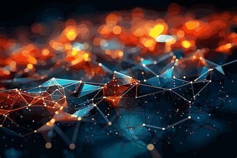 Premium Vector Abstract Composition With Connecting Dots And Lines