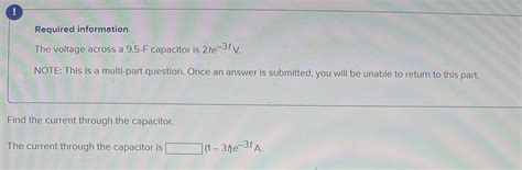 Solved !Required informationThe voltage across a 9.5-F | Chegg.com